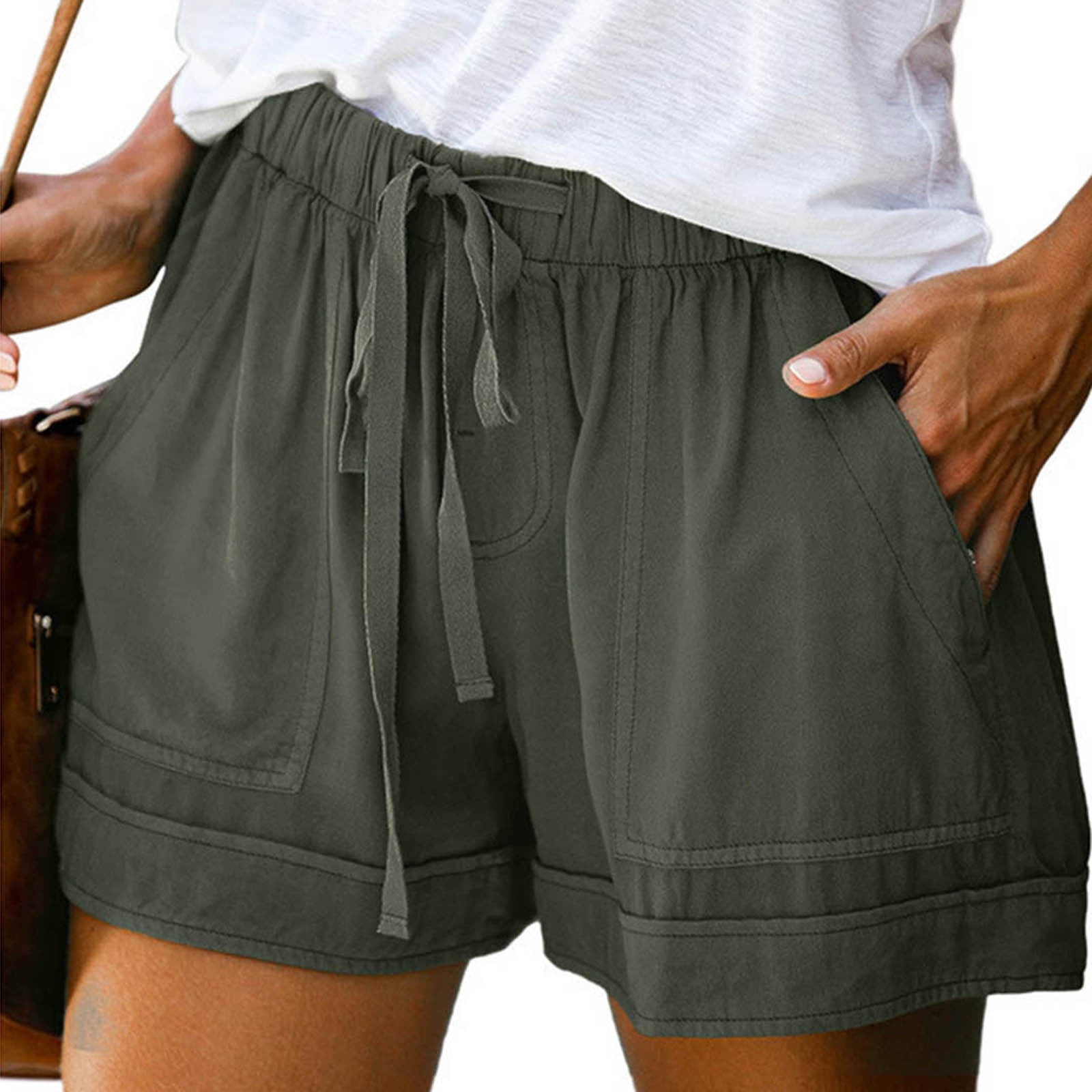 MRULIC shorts for women Womens Plus Size Comfy Drawstring Casual ...