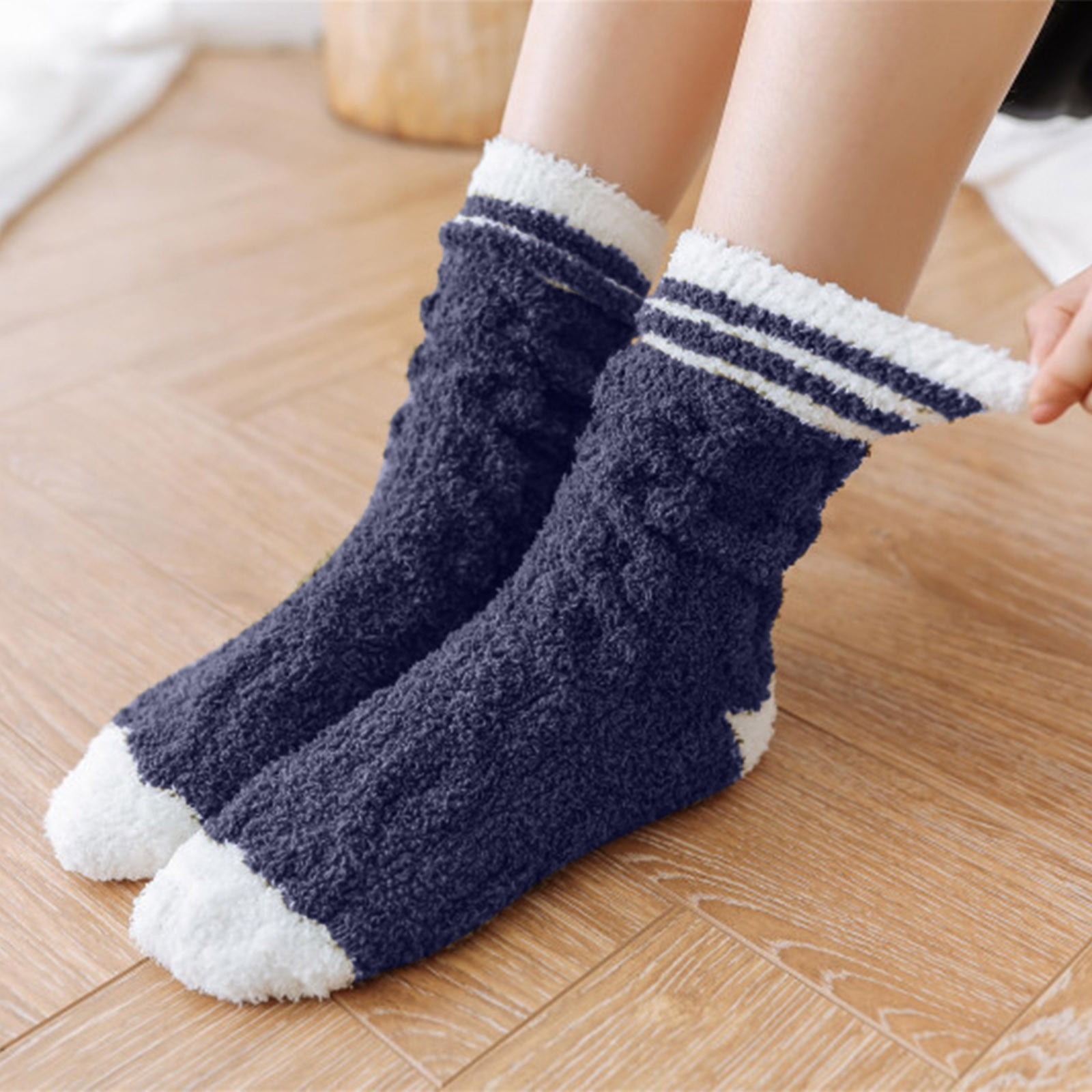 MRULIC socks for women Women's Winter Fuzzy Socks Warm Slipper Socks ...