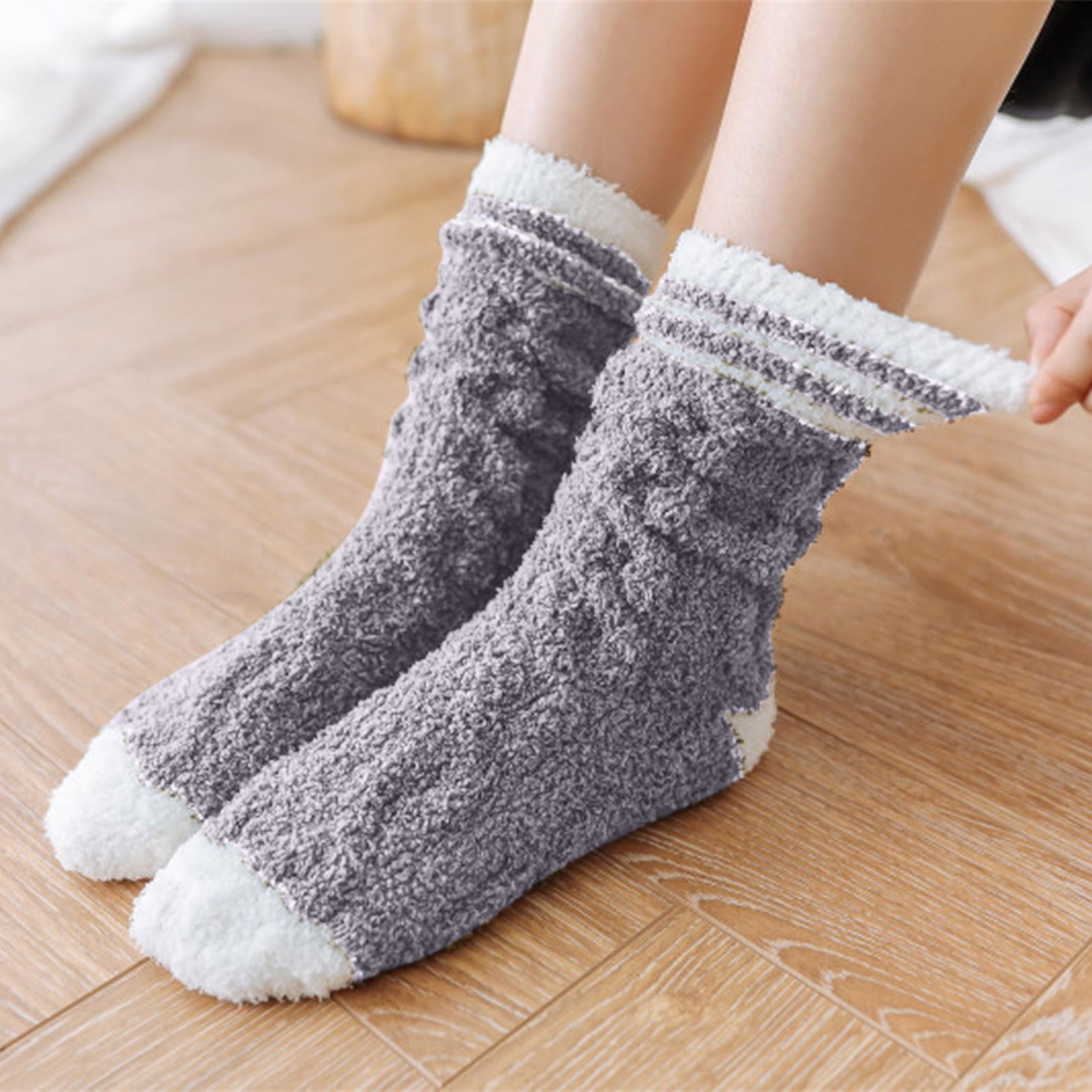 MRULIC socks for women Women's Winter Fuzzy Socks Warm Slipper Socks ...