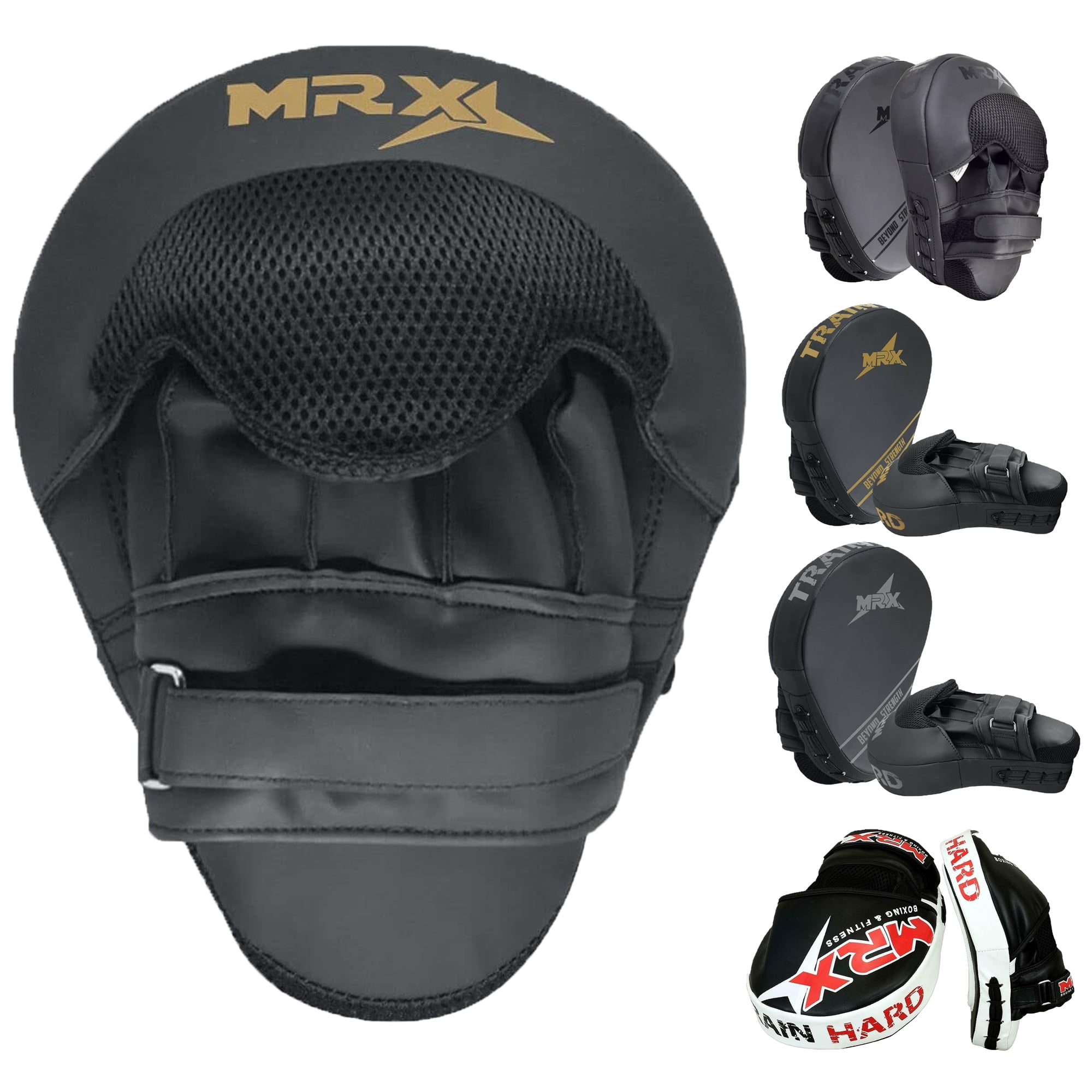 MRX Gel Tech Boxing Hook & Jab Pads MMA Focus Punching Mitts Training ...