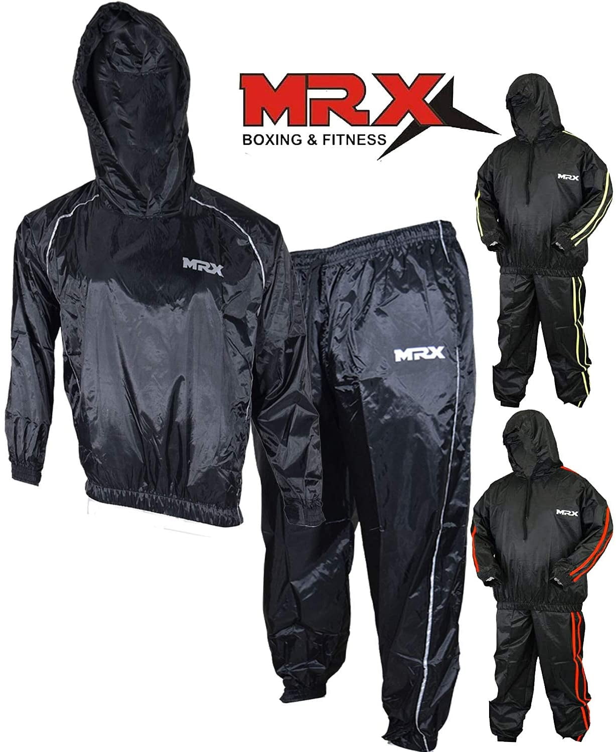 MRX Heavy Duty Sweat SAUNA SUIT With Hoodie Exercise Gym Suit Fitness ...