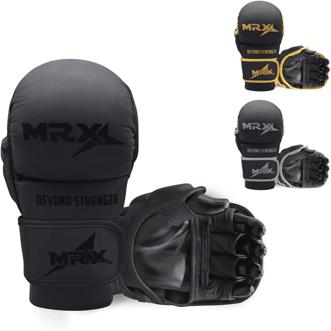 MRX MMA Grappling Gloves 7 OZ Boxing Punching Glove Mitts Black L/XL ...