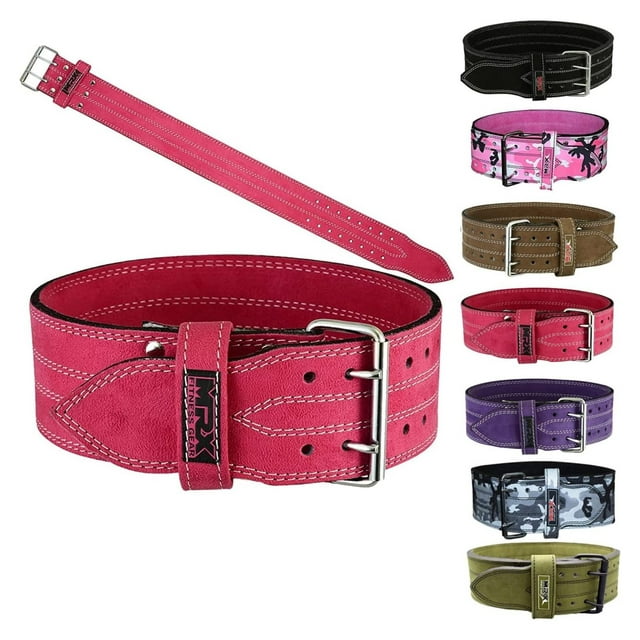 MRX Powerlifting Leather Belt 4" Wide 10mm Thickness Training Fitness ...