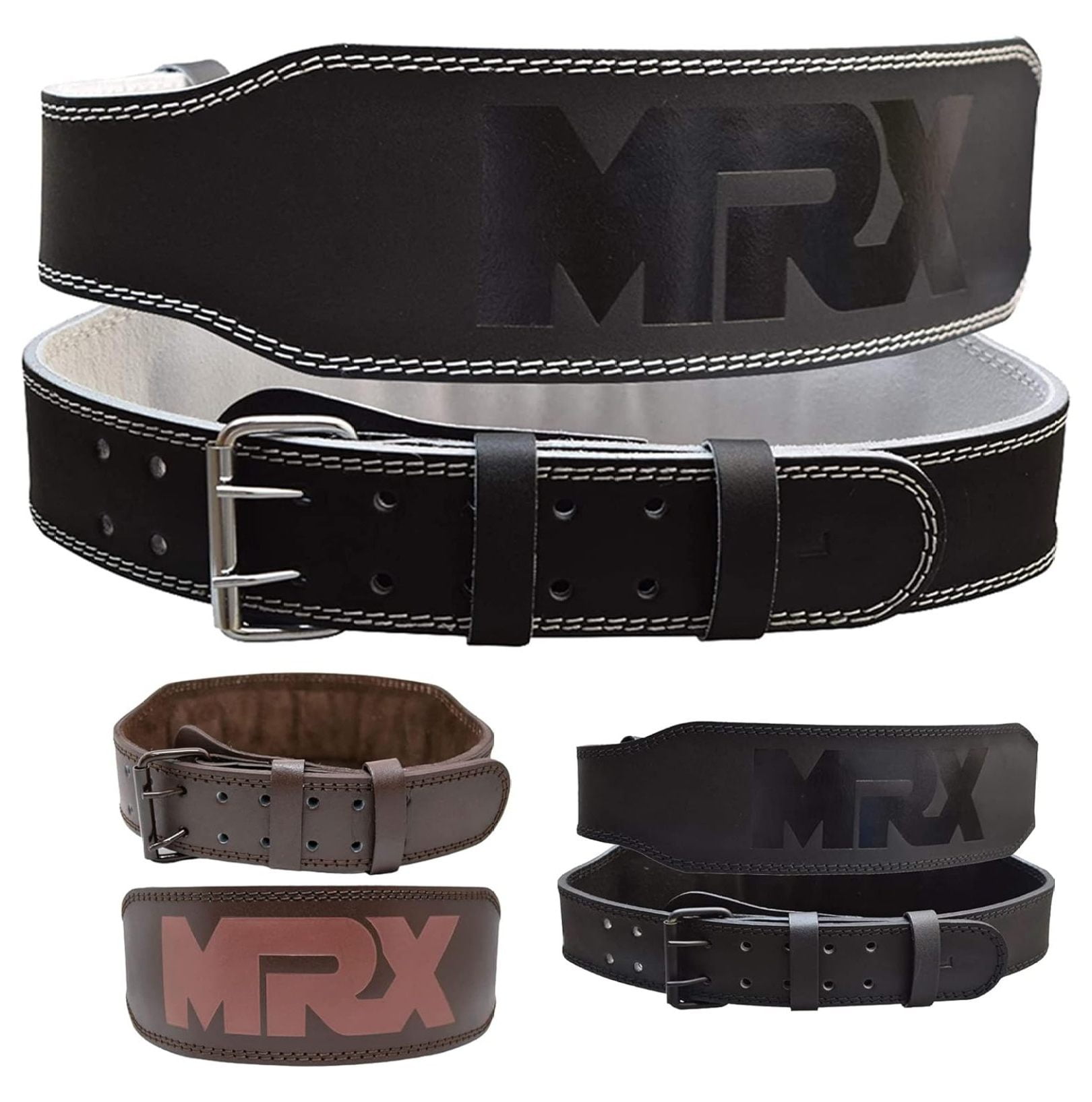 MRX Weight Lifting Belt Genuine Leather - 4 Inches Wide 8mm Thick ...