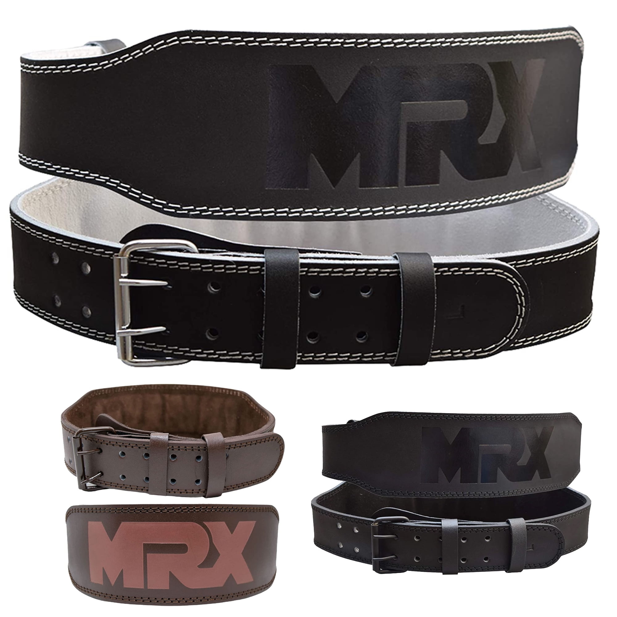 MRX Weight Lifting Belt Genuine Leather - 4 Inches Wide 8mm Thick ...