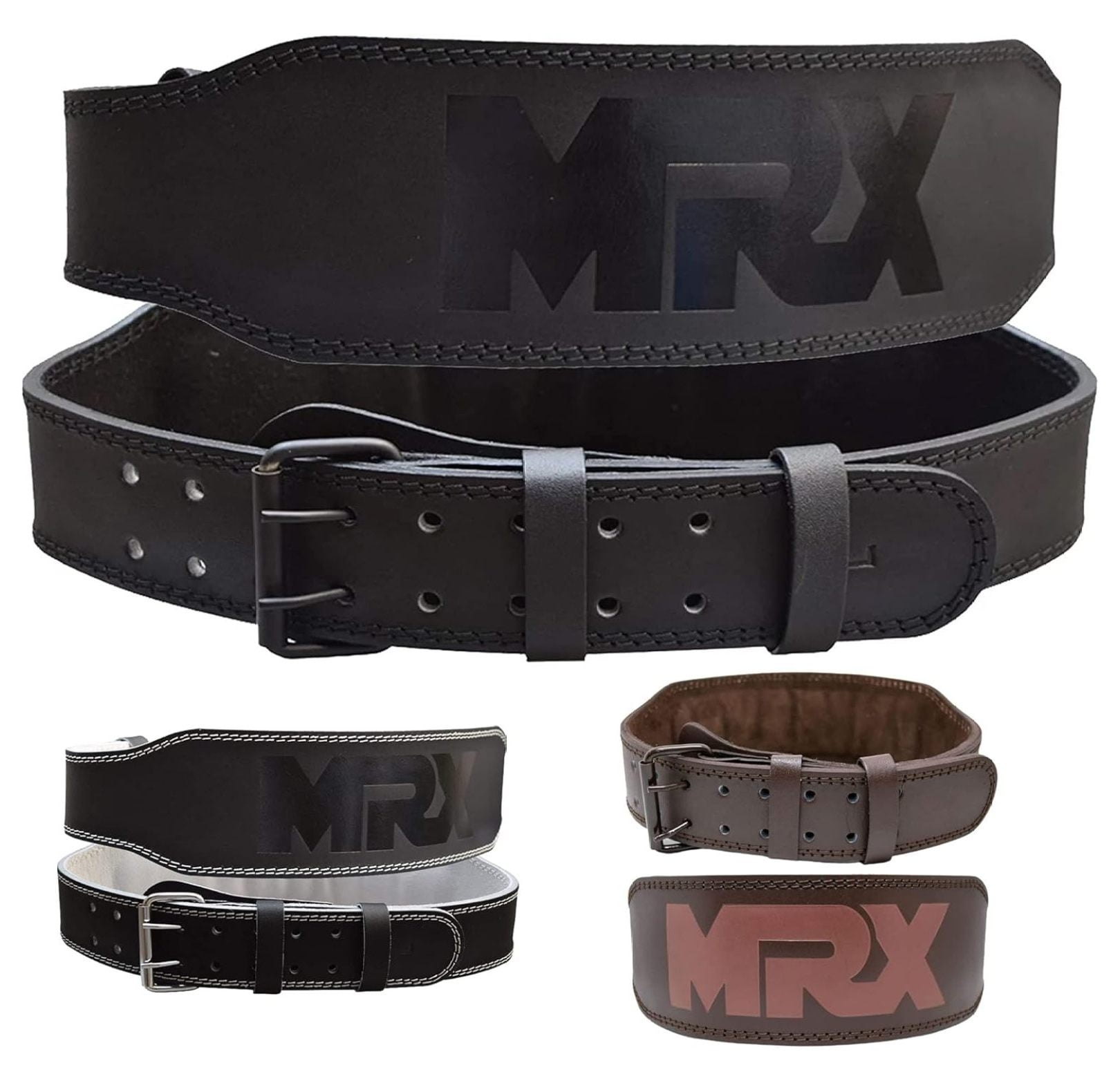 MRX Weight Lifting Belt Genuine Leather - 4 Inches Wide 8mm Thick ...