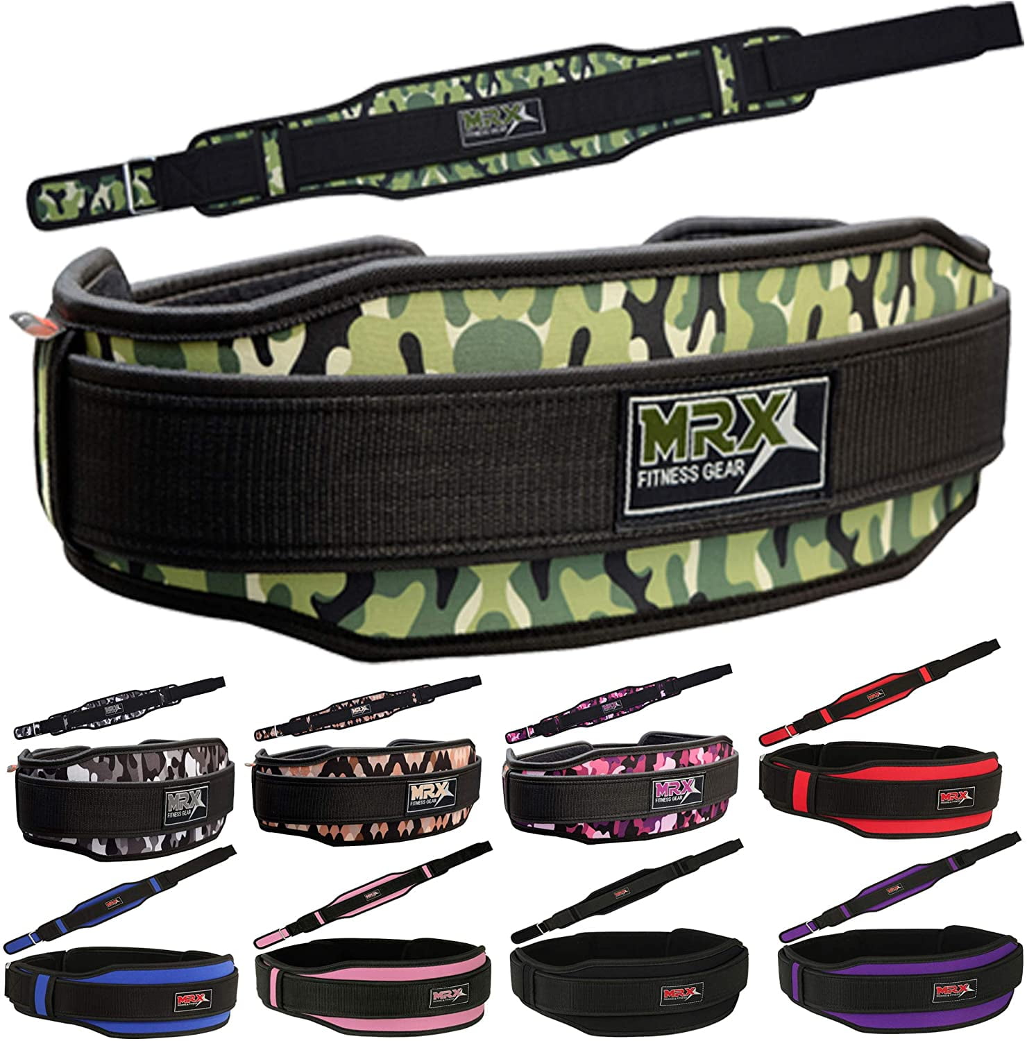 MRX Weight Lifting Belt with Double Back Support Gym Training Camo ...