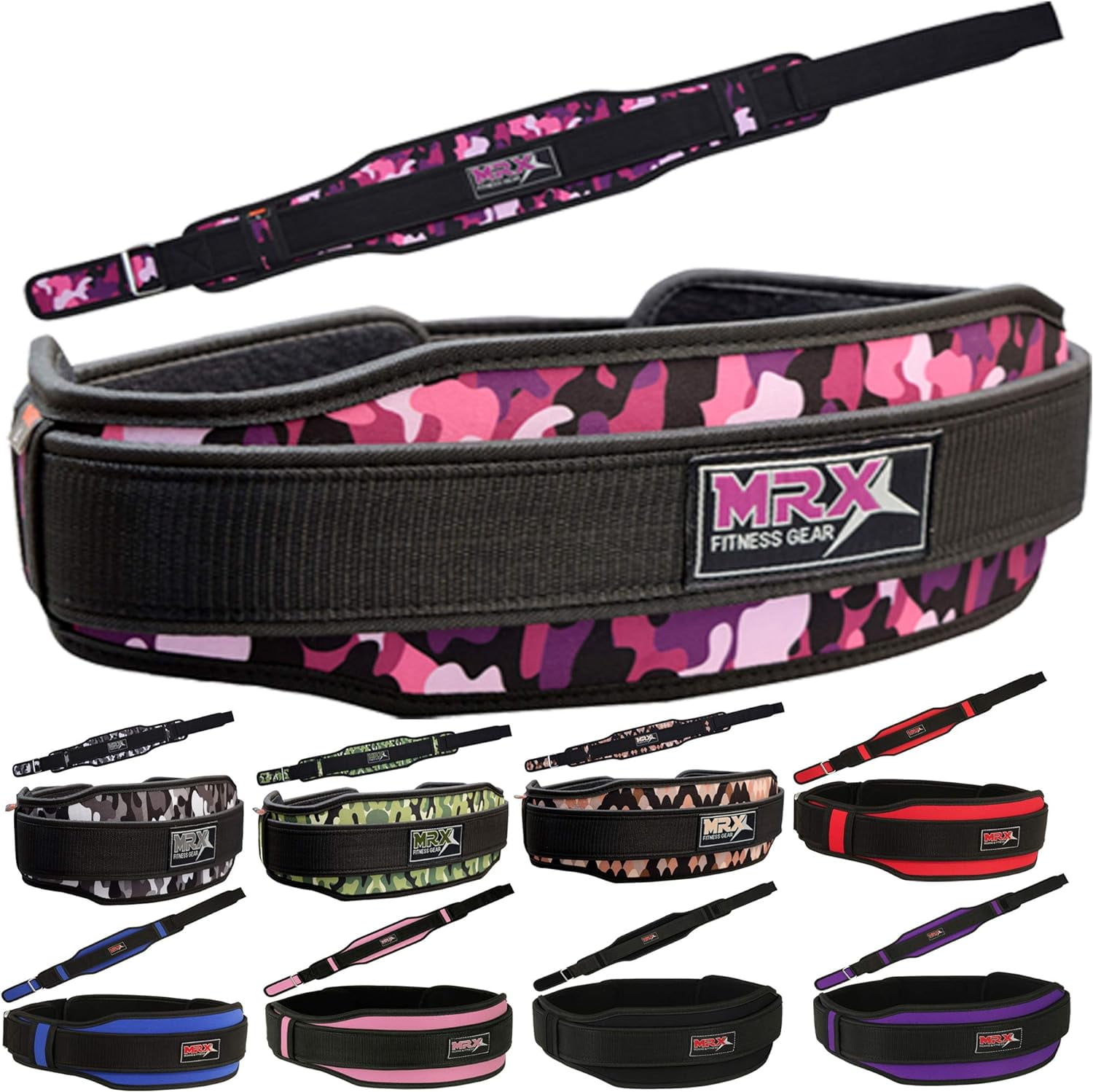 MRX Weight Lifting Belt with Double Back Support Gym Training Camo ...