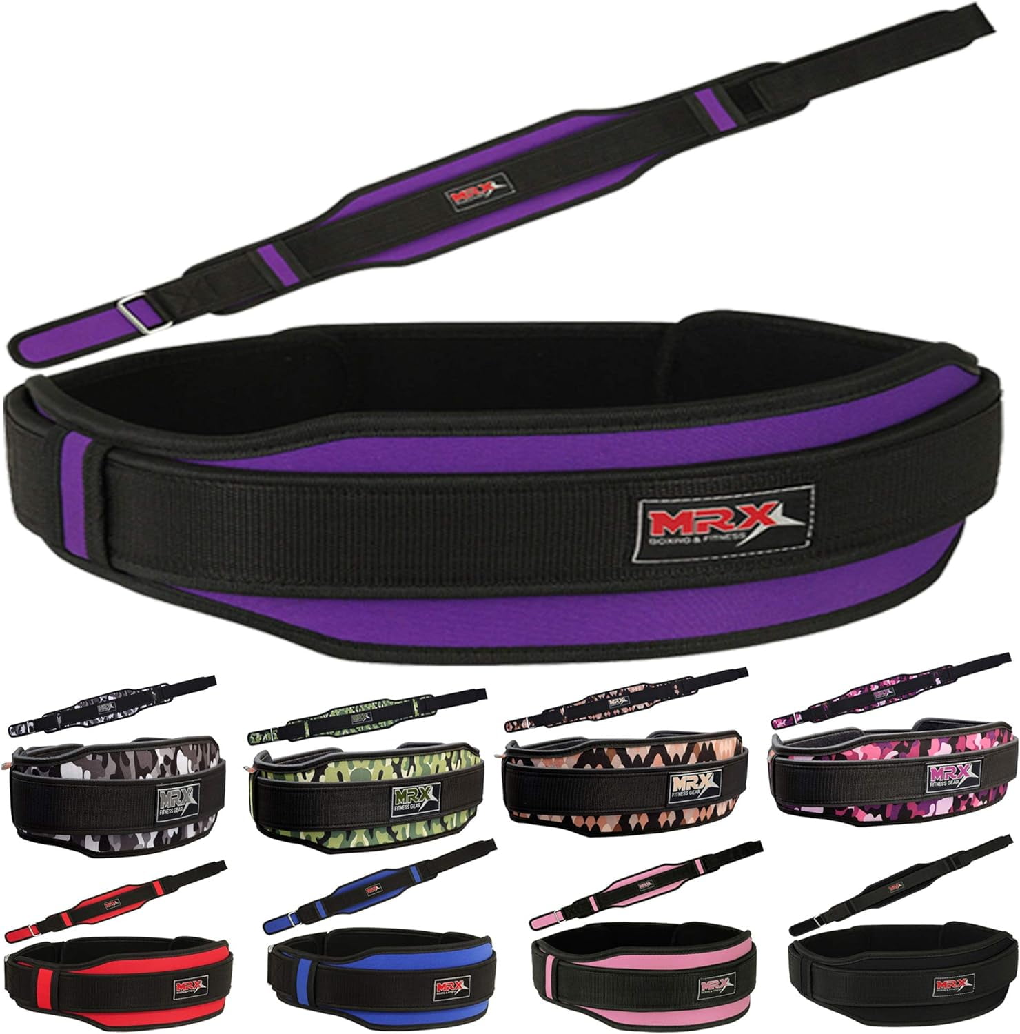 MRX Weight Lifting Belt with Double Back Support Gym Training Purple XL ...
