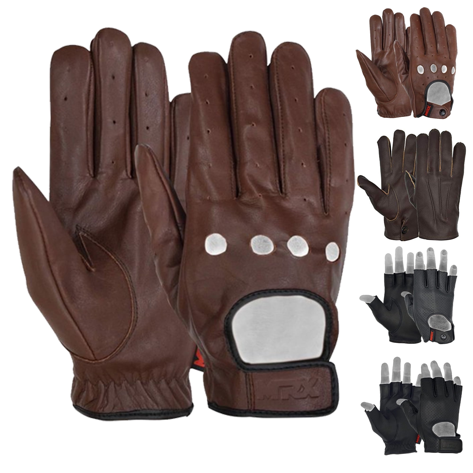 MRX Winter Leather Driving Gloves For Men Women Full Finger Full Finger ...