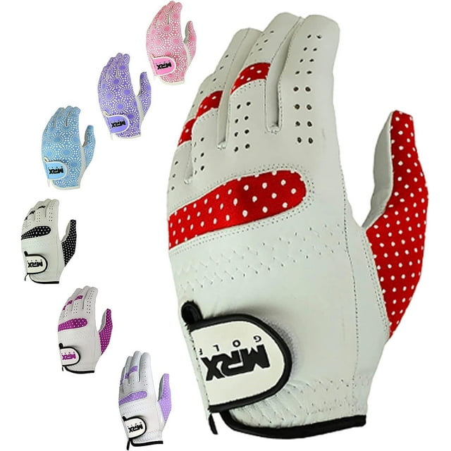 MRX Women's Left Hand Golf Gloves Cabretta Leather White / Red S ...