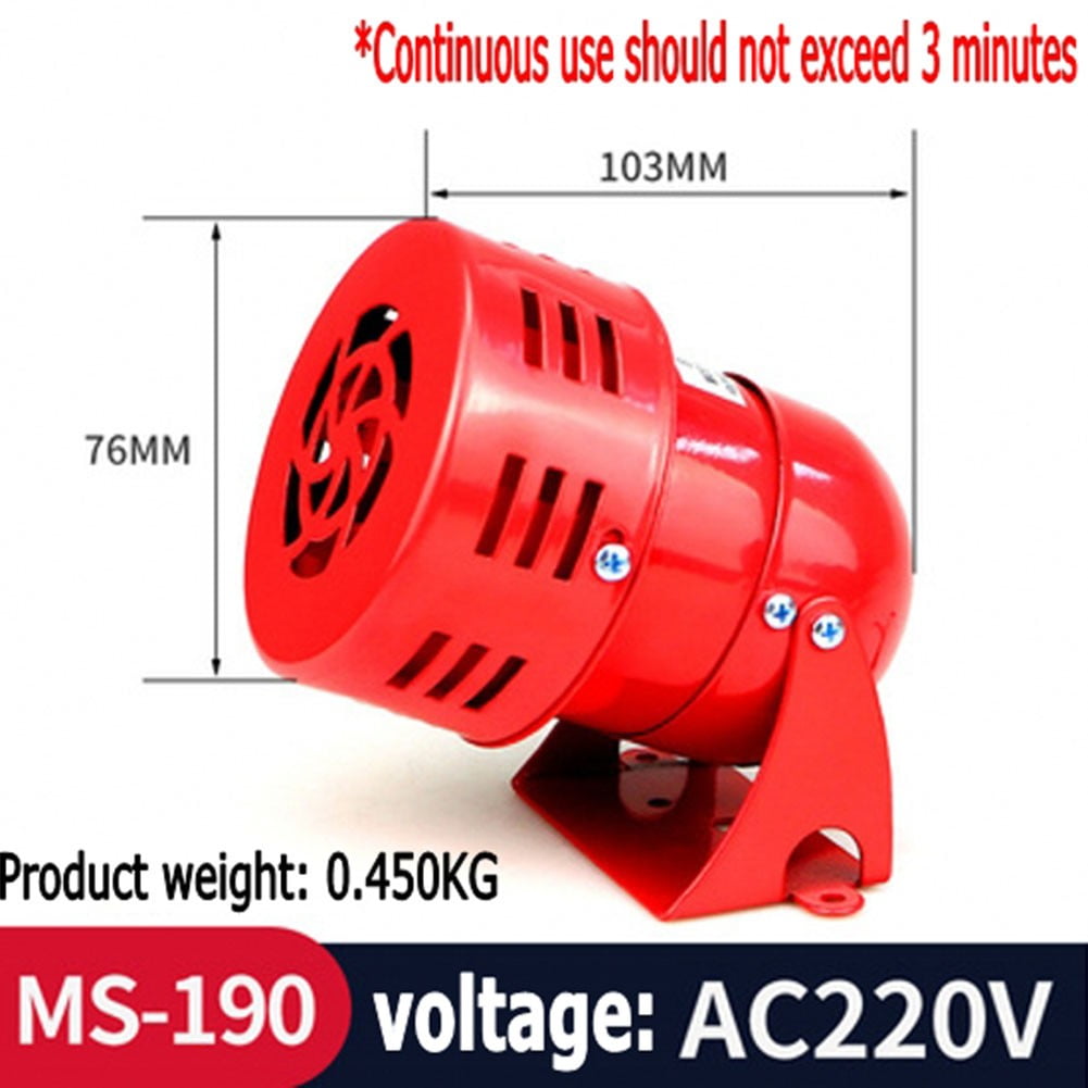 Ms-190 Ac220V 110Db Red Mini Motor Alarm Siren High Power Buzzer ...