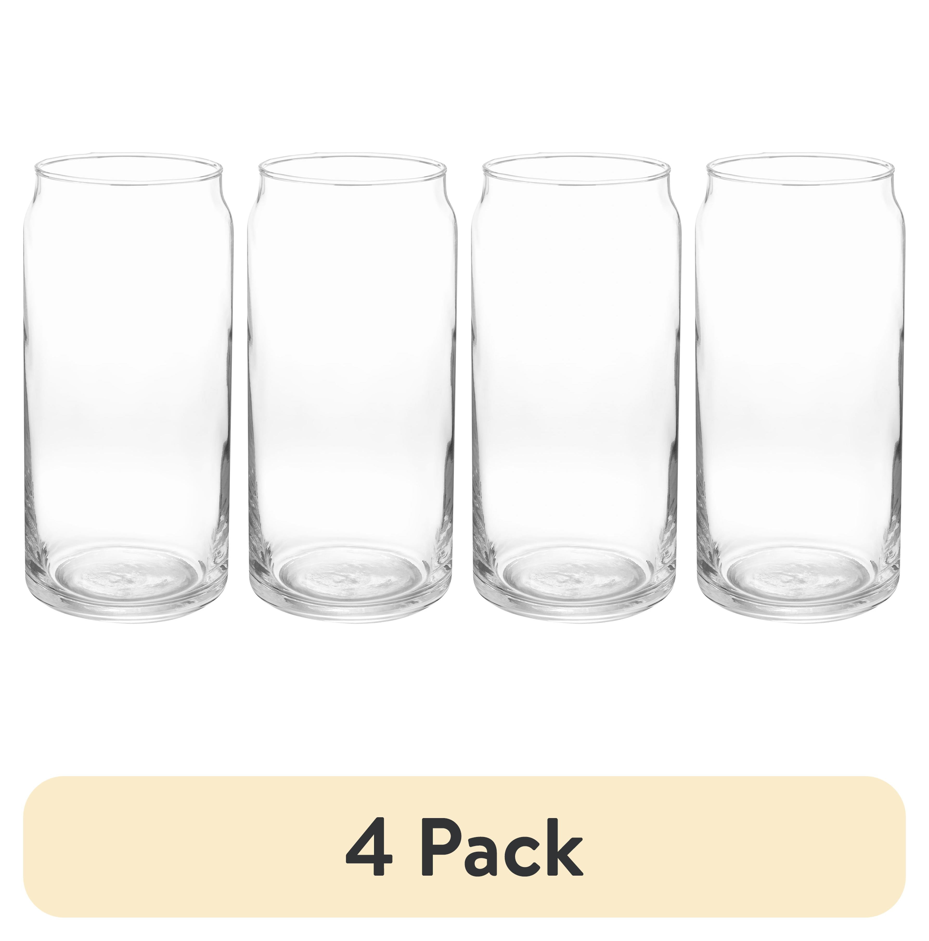 (4 pack) Mainstays 20oz Clear Can Shaped Drinking Glass - Walmart.com