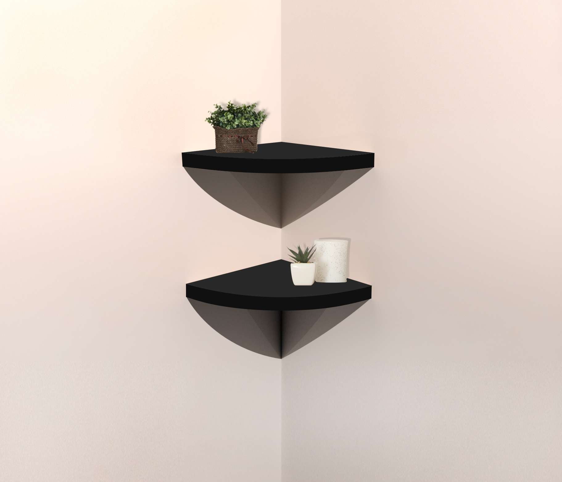 Mainstays 9.5" Black Corner Shelves, Set of 2 - Walmart.com