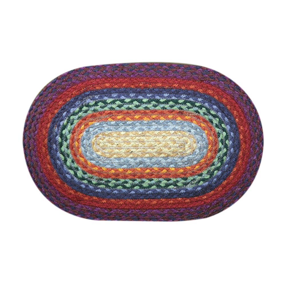 MS-400 Rainbow 1 Miniature Swatch, Oval Shaped Rug - 10" x 15 ...