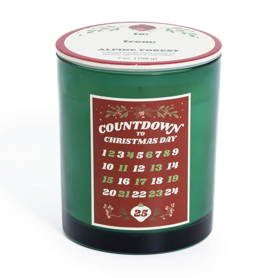 Mainstays 1-Wick Glass Jar Candle, Countdown to Christmas, Alpine Forest Scent, 7 oz - Walmart.com