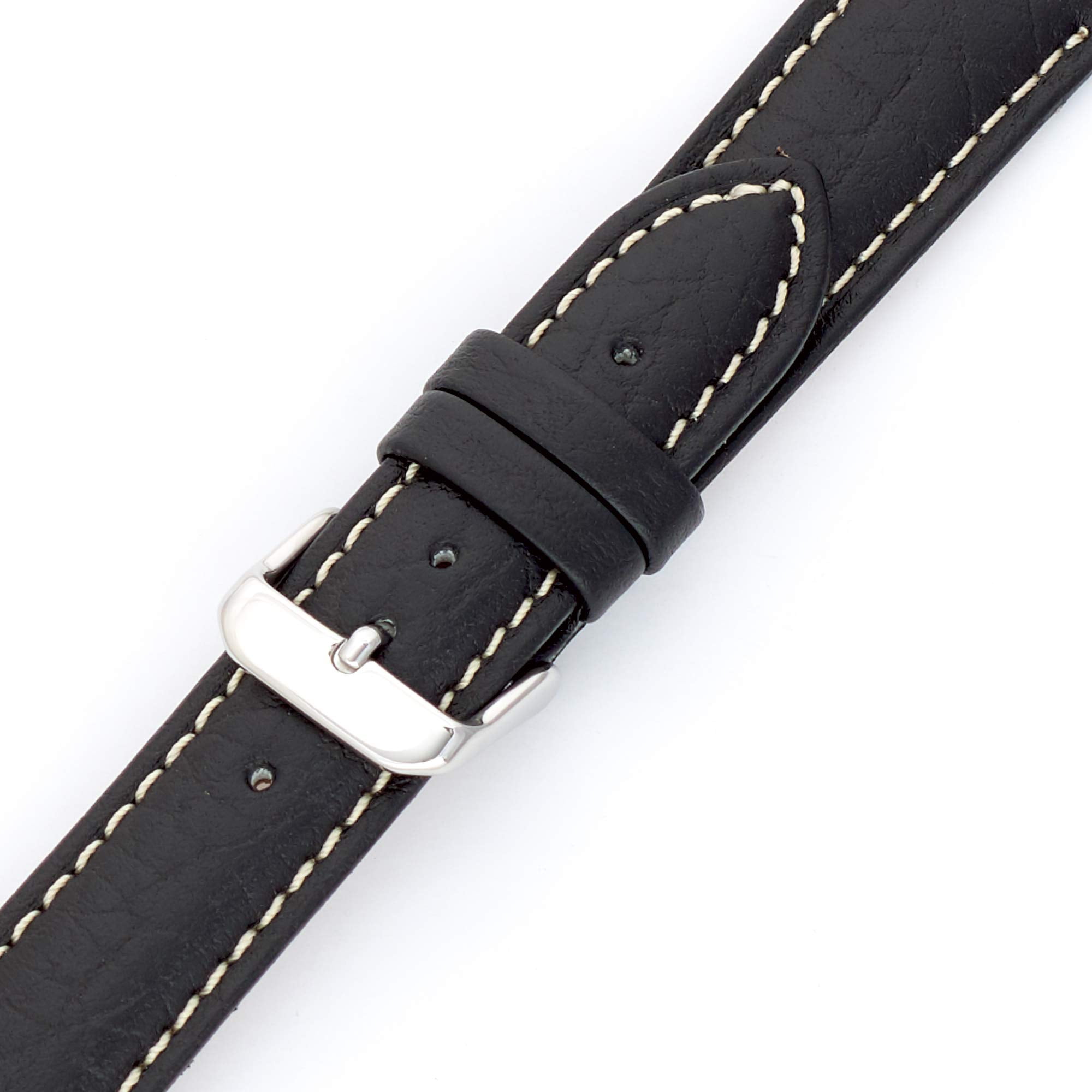 MS-906 Black 18mm Hadley-Roma Men's Genuine Leather Watch Band ...