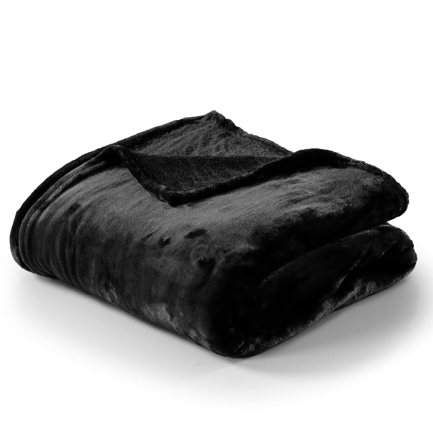 Mainstays Twin Plush Solid Supersoft Black Blanket Recycled Material ...