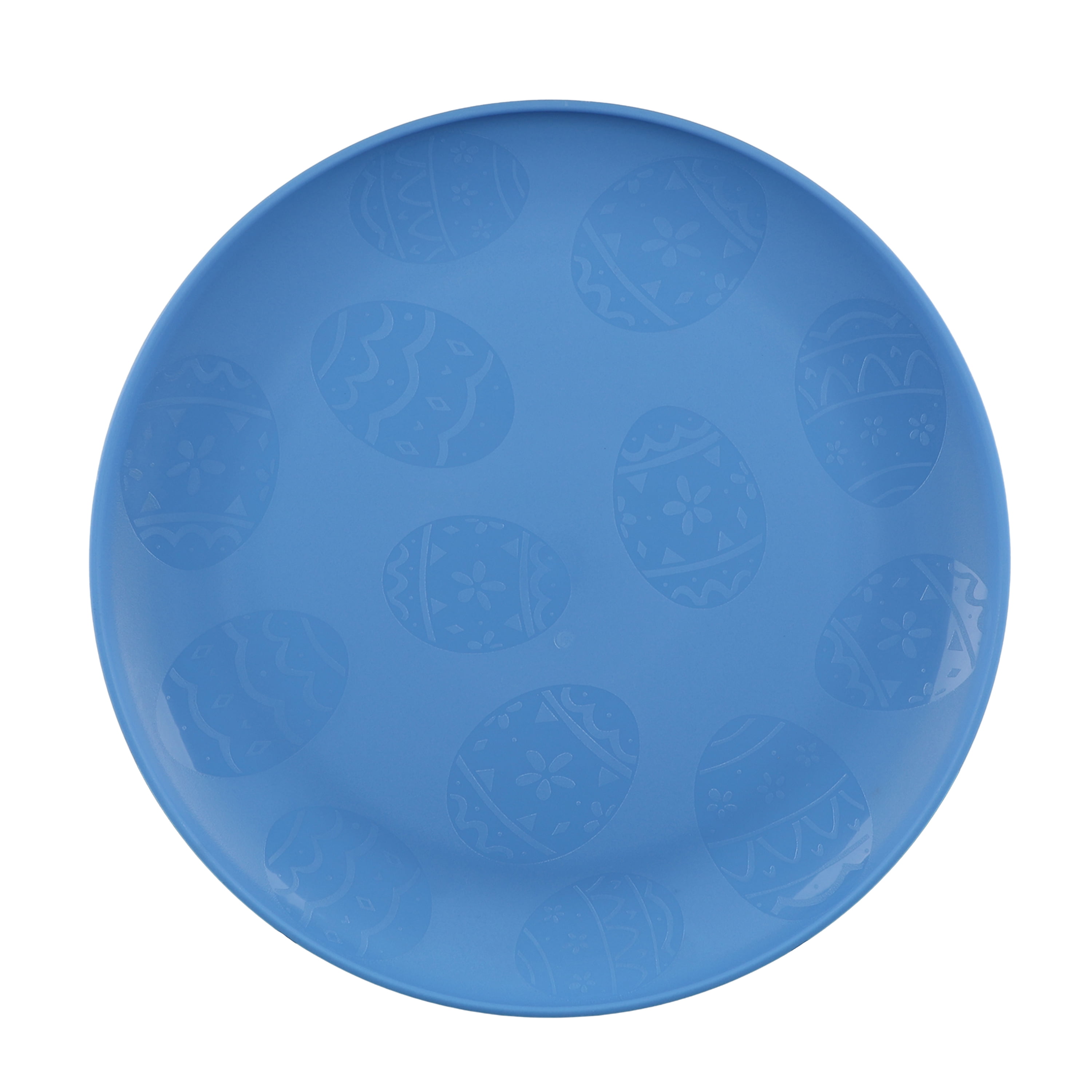 Mainstays - Blue Round Plastic Plate, Easter Egg Etched, 10.5 inch ...