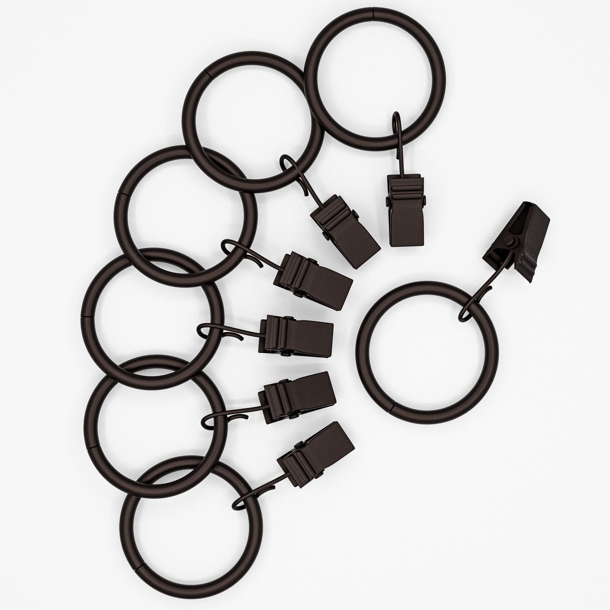 Mainstays 1" Bronze Curtain Clip Rings (7 pack) - Walmart.com