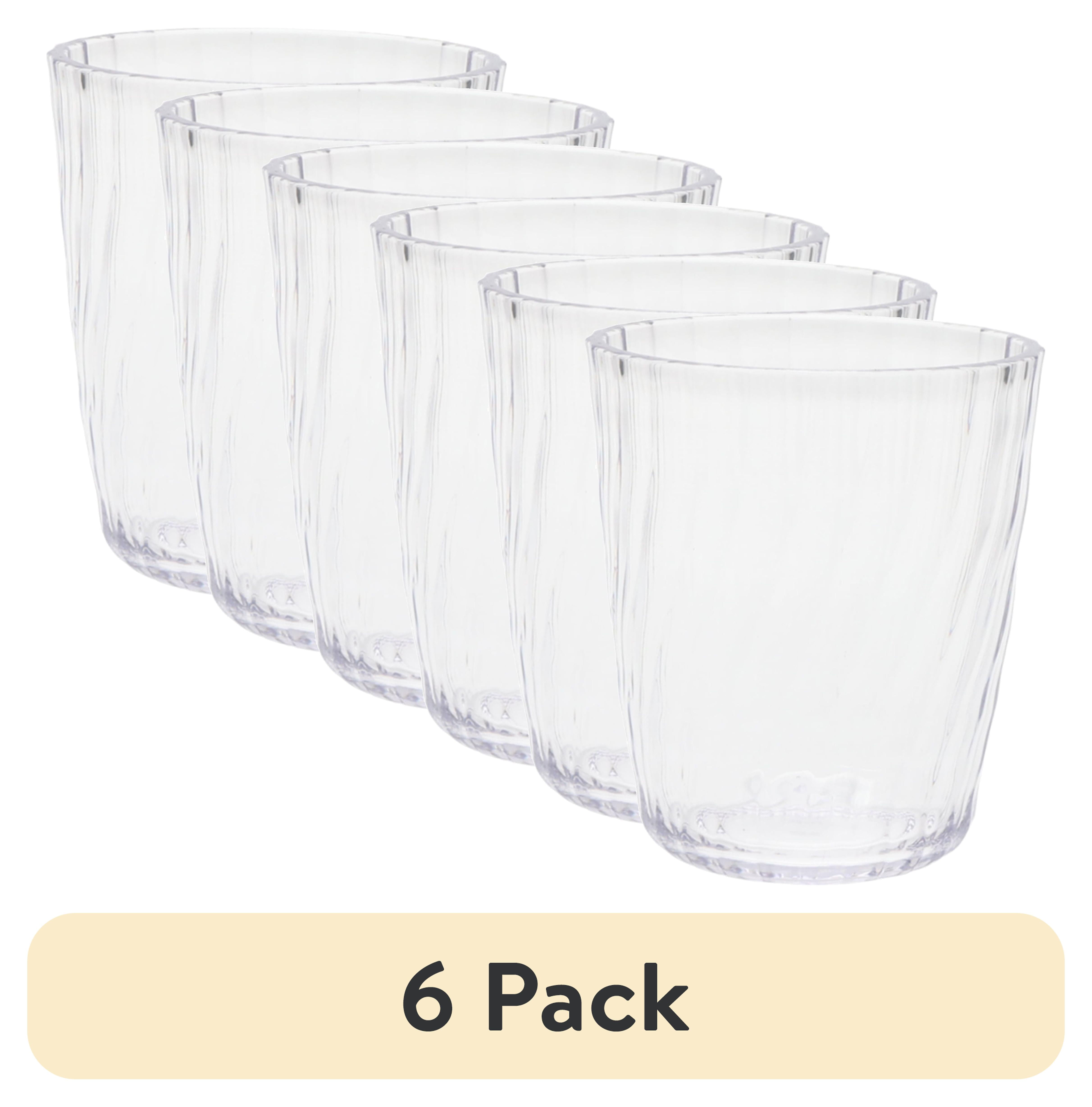(6 pack) Mainstays 14-Ounce Acrylic Short Embossed Swirl Tumbler, Clear ...