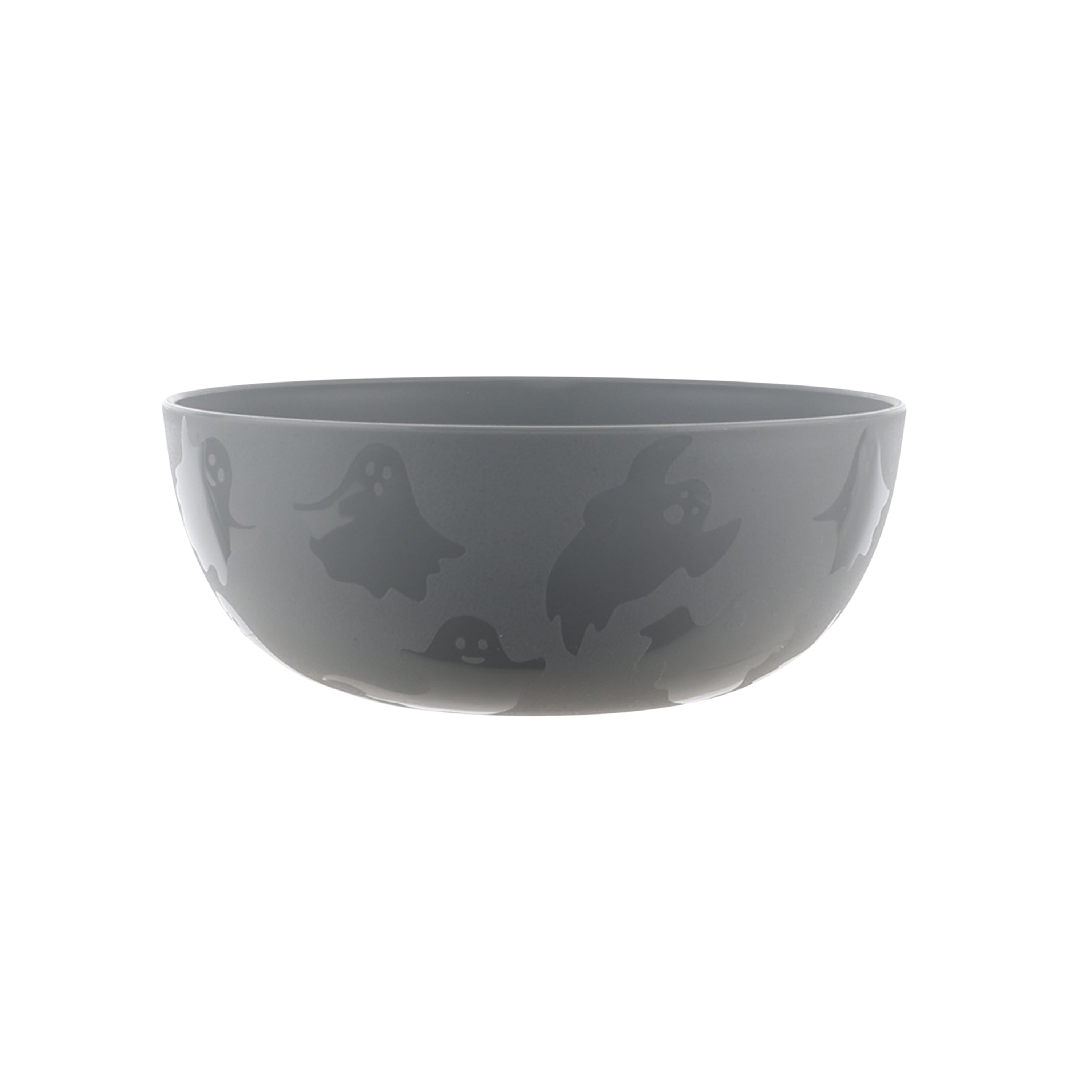 Brandclub - Mainstays 38 Ounce Round Plastic Etched Ghost Bowl, Grey