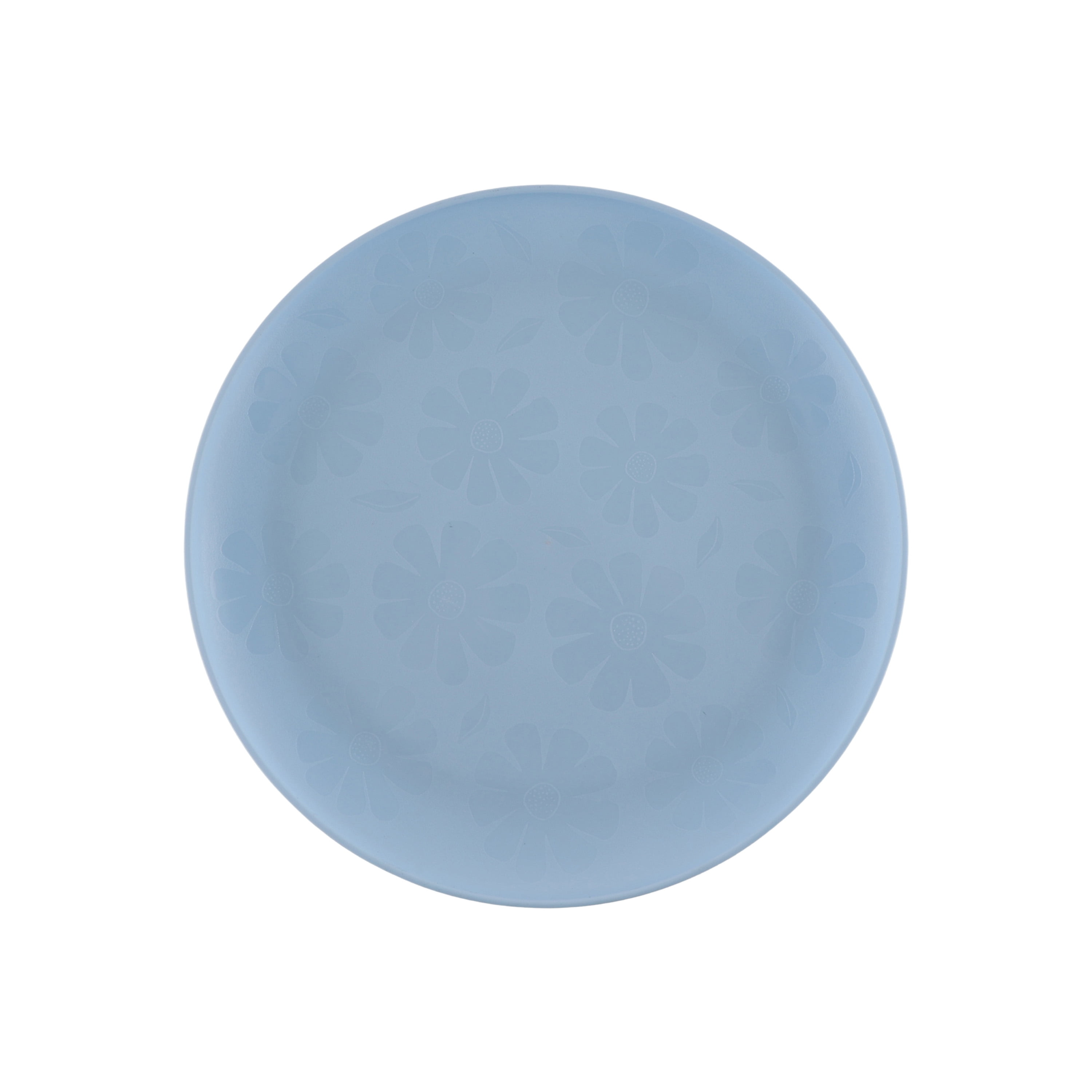 Mainstays 10.5 Inch Round Plastic Etched Daisy Plate, Blue - Walmart.com