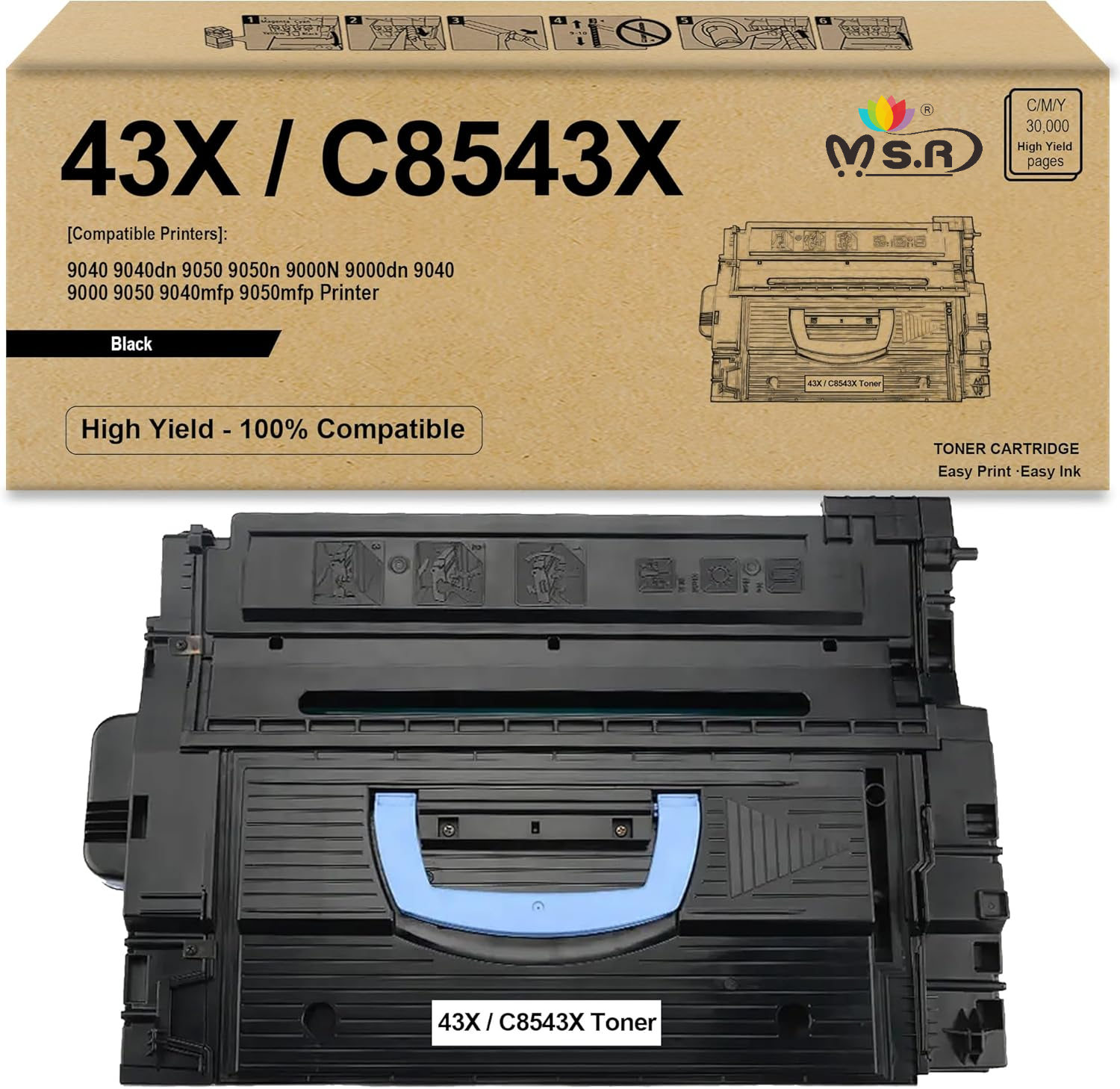 MS.R C8543X 43X Toner Cartridge Replacement for 9040 9040dn 9050 9050n ...