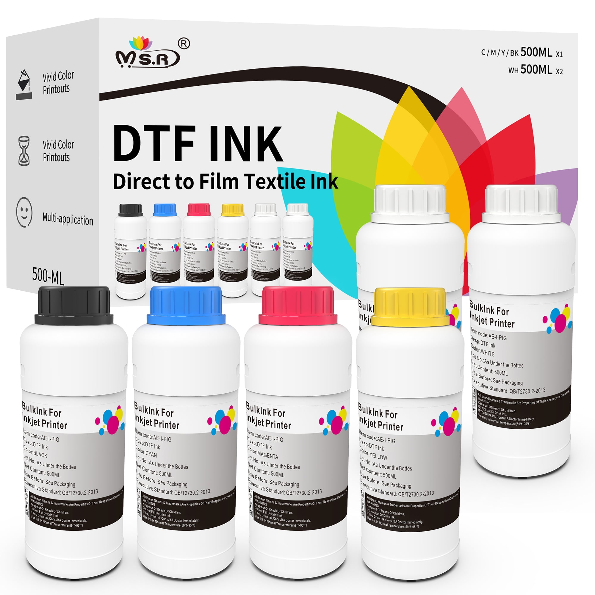 MS.R DTF Ink - DTF Transfer Ink for PET Film, Refill DTF Ink for Epson ...