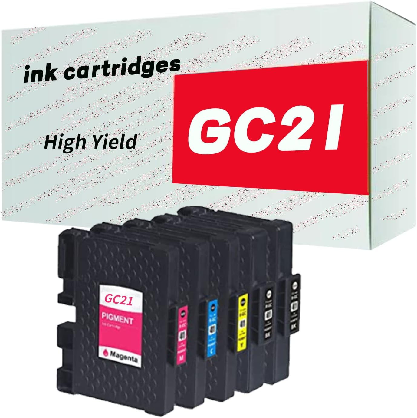MS.R Ink Cartridge Compatible for Ricoh GC21 Ink Cartridges to Used with GX7000 GX3000 GX5050 ...