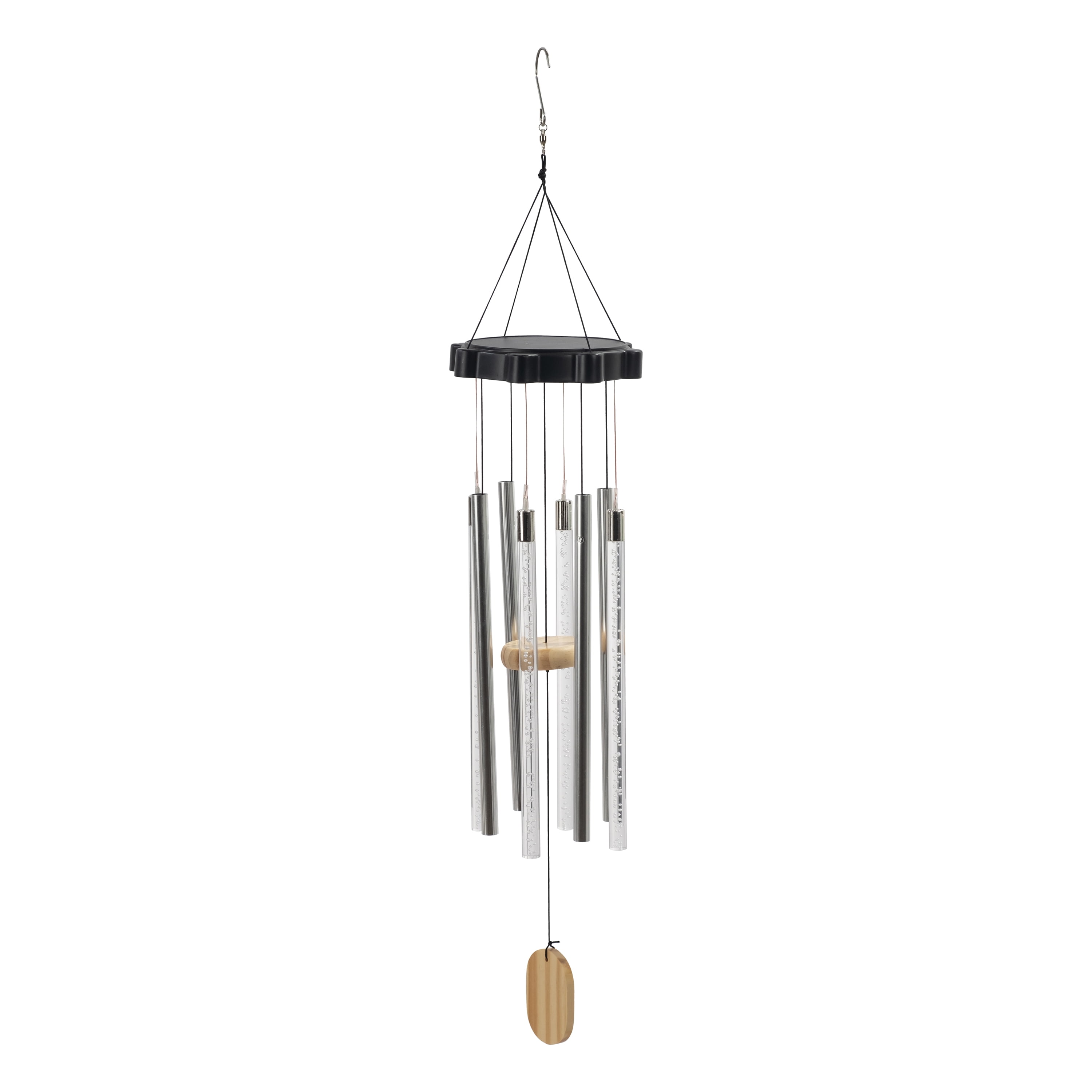 Mainstays Solar Bubble Plastic and Metal Outdoor Wind Chime with Color ...