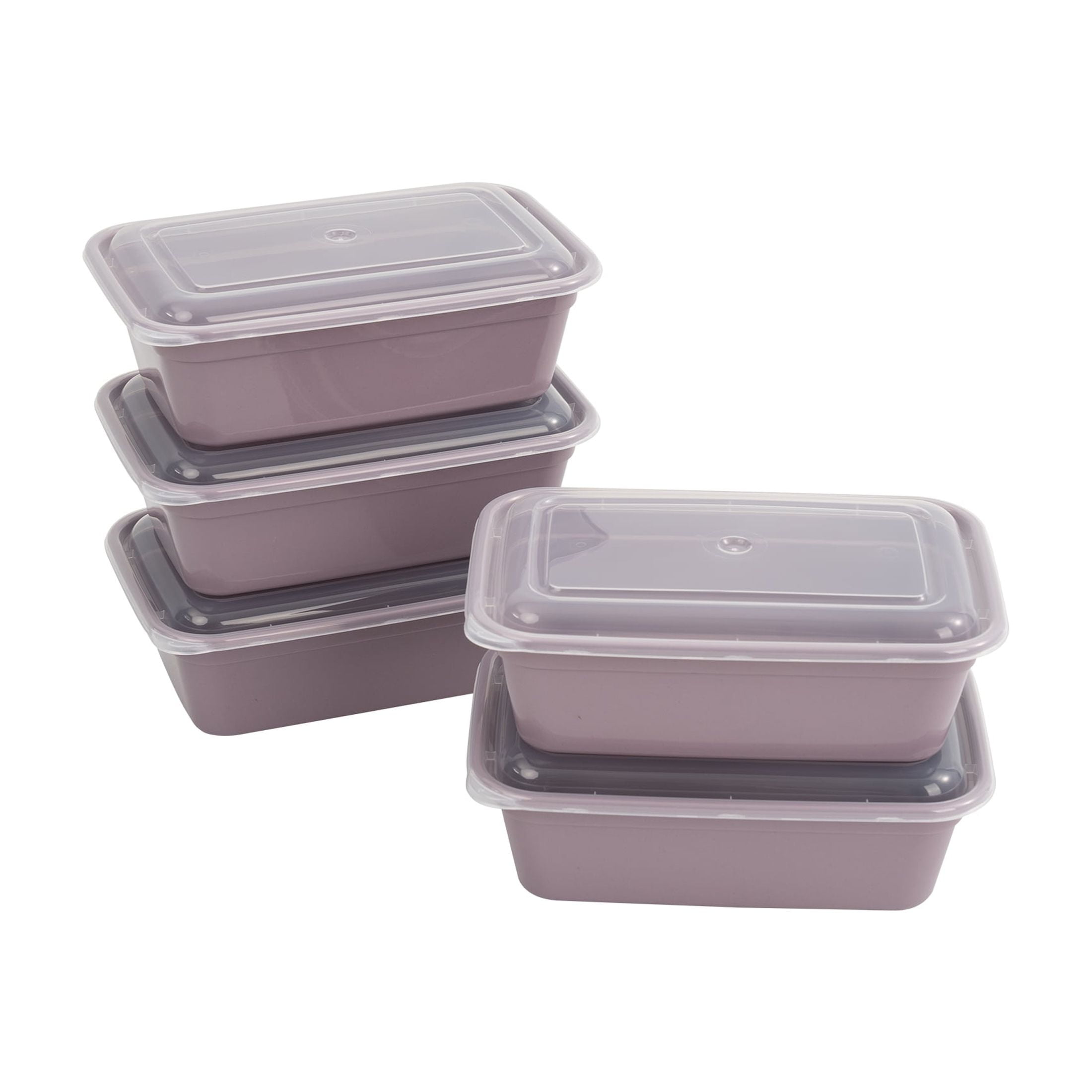 Mainstays 3 Cup Plastic Snack Meal Prep Container, 5 Pack, Purple ...
