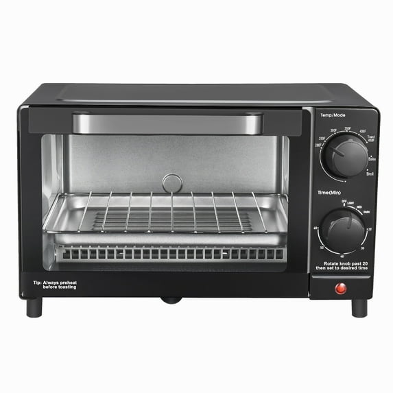 Mainstays 4 Slice Countertop Toaster Oven with 3 Settings, Includes ...