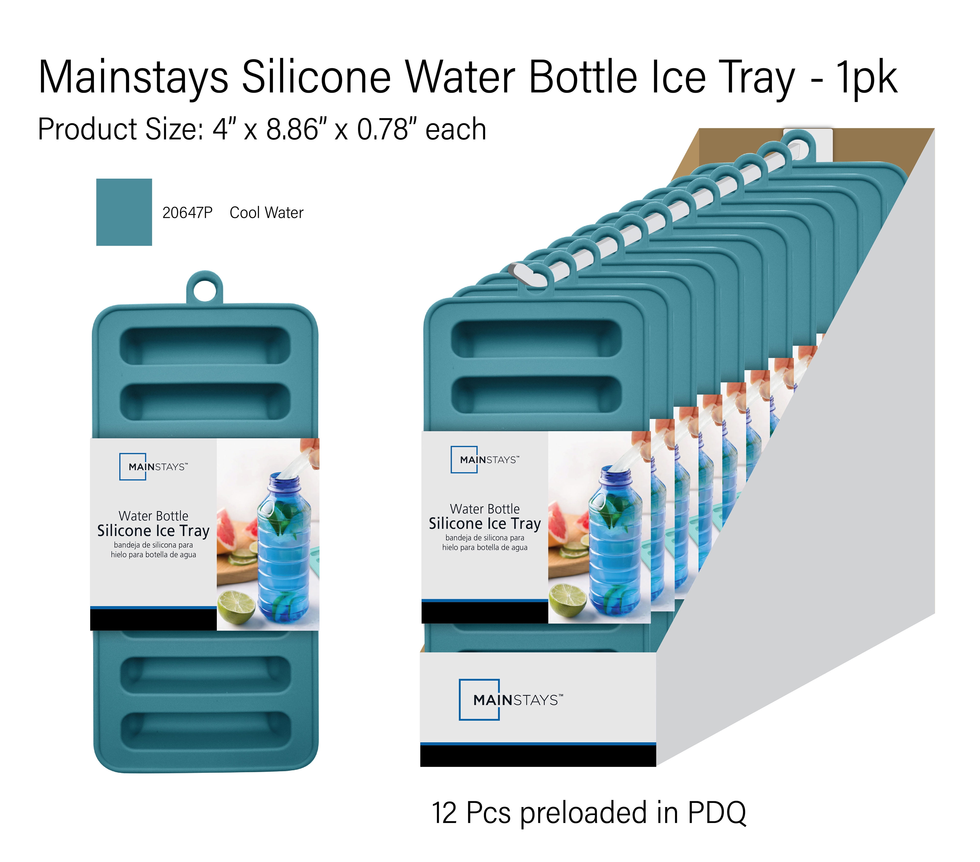 Mainstays Silicone Water bottle Ice Cube Tray Blue - Walmart.com