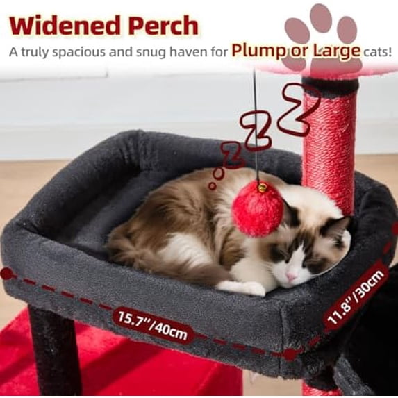 MS043BR Cat Tree, 32.2-Inch Cat Tower for Indoors Cats, Cat Condo with ...