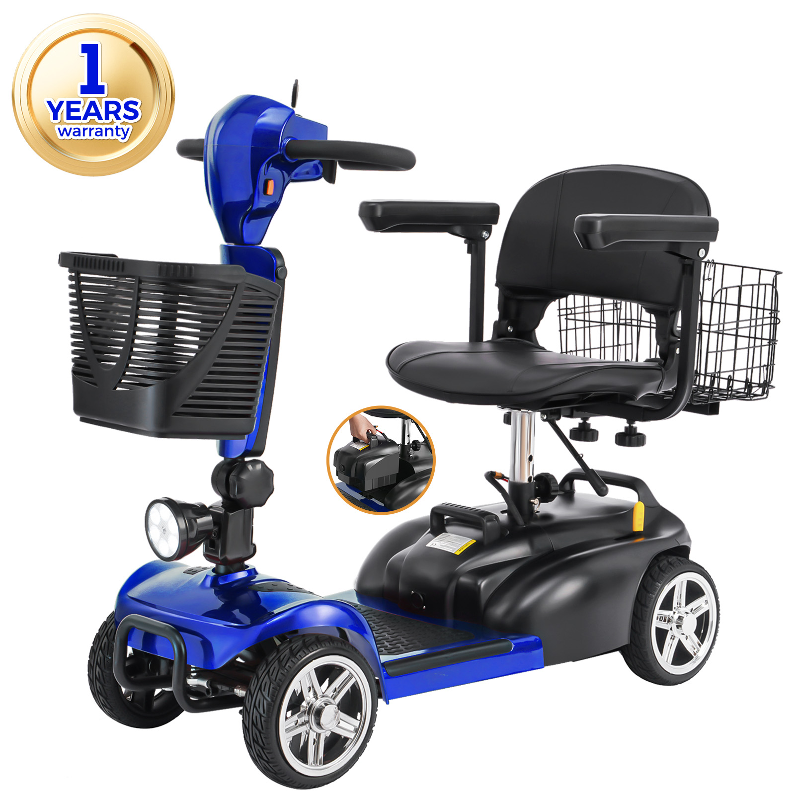 MS07 15 Miles Ecomobi 4 Wheels Mobility Scooter for Adults&Seniors ...