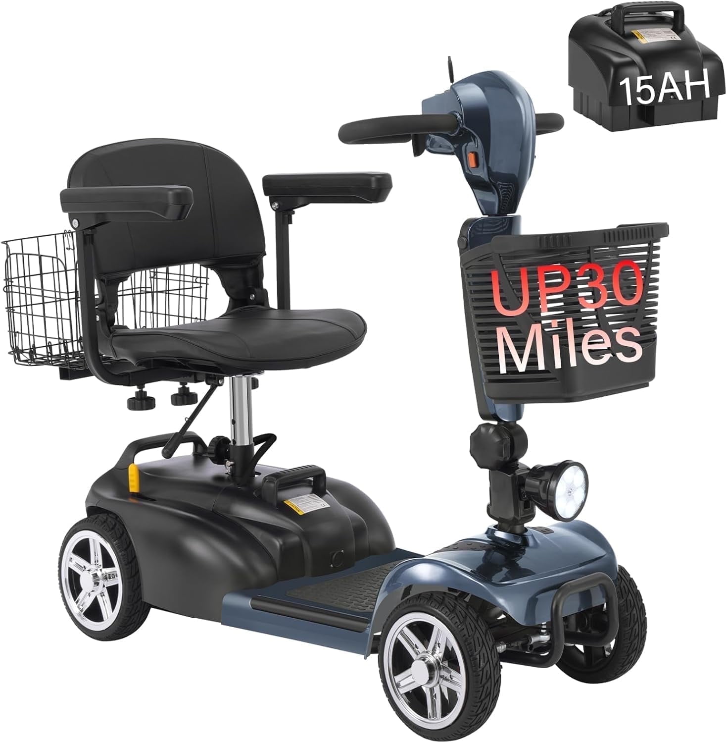 MS07 30 Miles Ecomobi 4 Wheels Mobility Scooter for Adults&Seniors ...