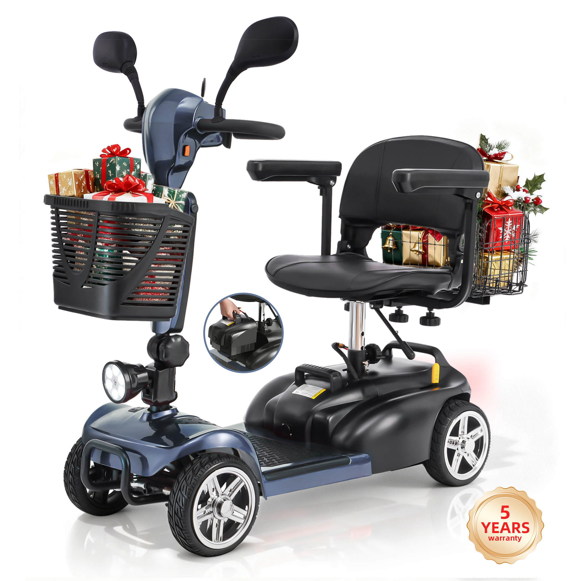 MS07 15 Miles Ecomobi 4-Wheels Mobility Scooter for Adults&Seniors ...