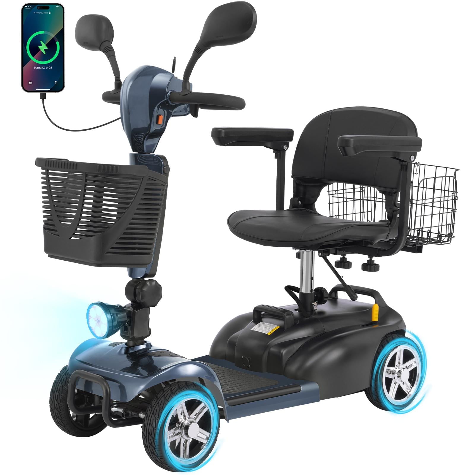 MS07 15 Miles Ecomobi 4-Wheels Mobility Scooter for Adults&Seniors ...