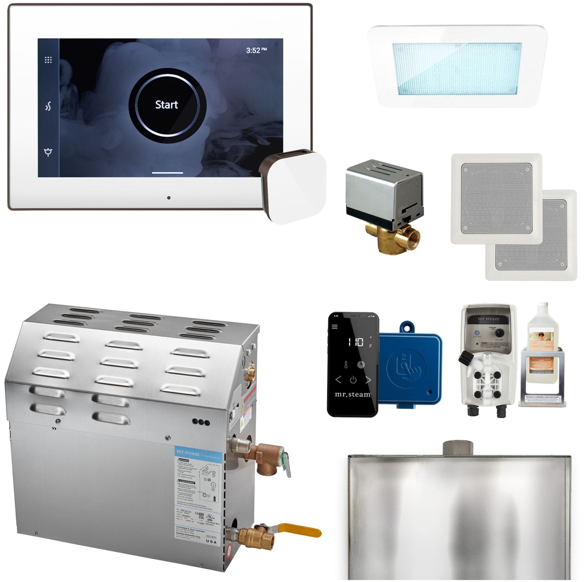 MS225 7.5kW Steam Shower Unit Package of 240 Volt & 1-Phase with ...