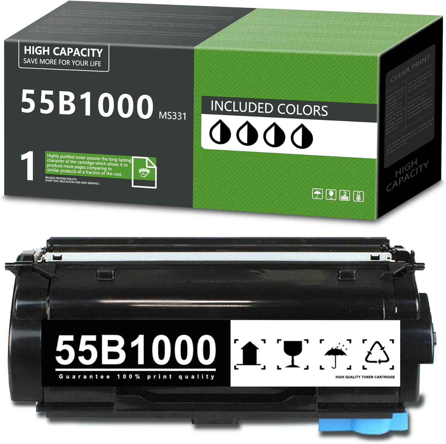 MS331 55B1000 Toner Cartridge Replacement for MS431dn MS331dn MX331adn ...
