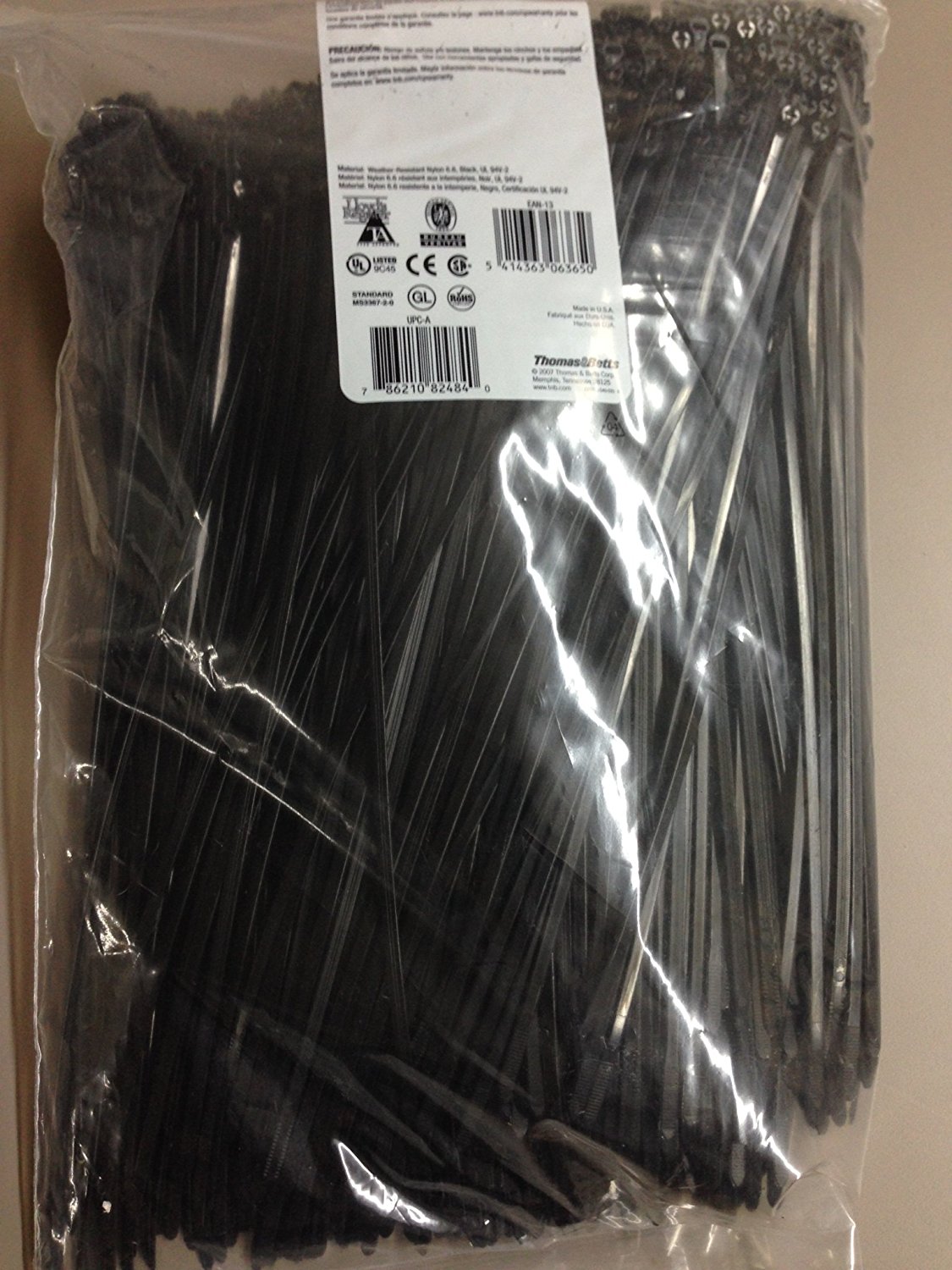 MS3367-2-0 Black Ultraviolet Resistant 14" Cable Tie TY28MX (1000 Per ...