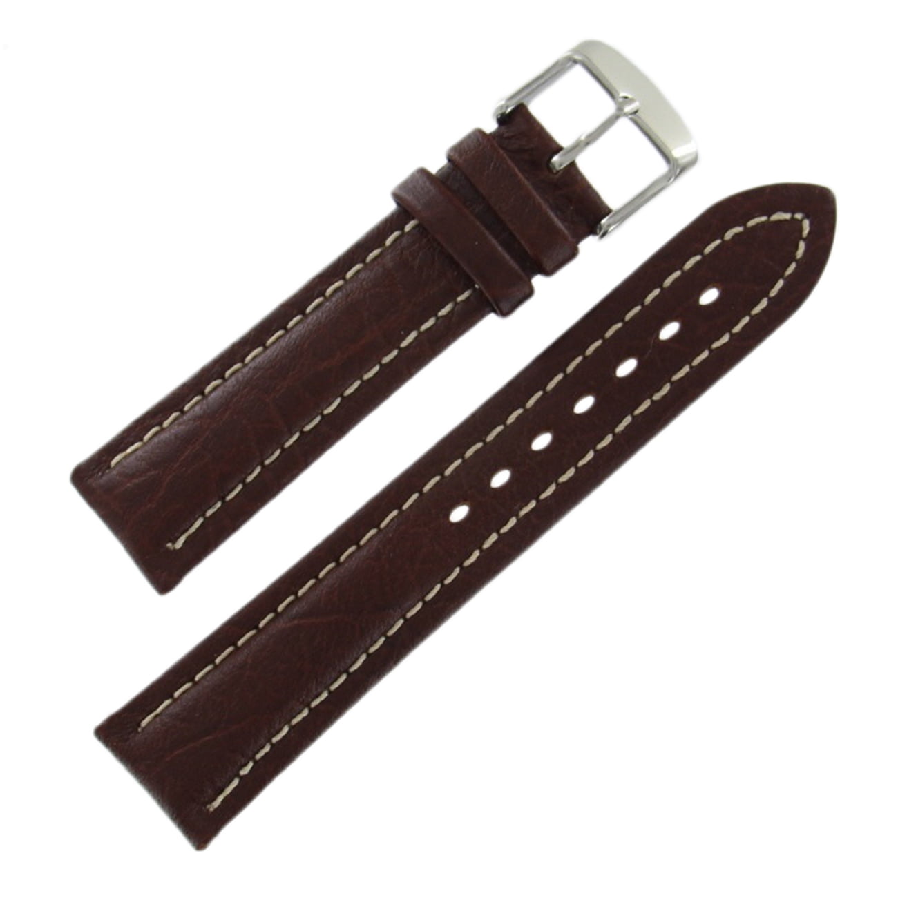 MS886 20mm Brown Genuine Leather Contrast Mens Watch Strap - Walmart.com