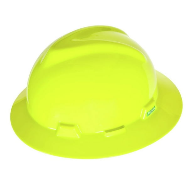 MSA 10061515 V-Gard Slotted Full-Brim Hat with Fas-Trac III Suspension ...