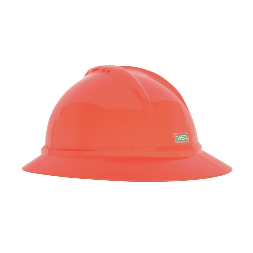 MSA 10167921 V-Gard 500 Hi-Viz 4 Point Fas-Trac III Vented Hat - Orange ...