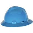 MSA 454732 V-Gard Slotted Full-Brim Hat with Staz-On Suspension - Blue ...