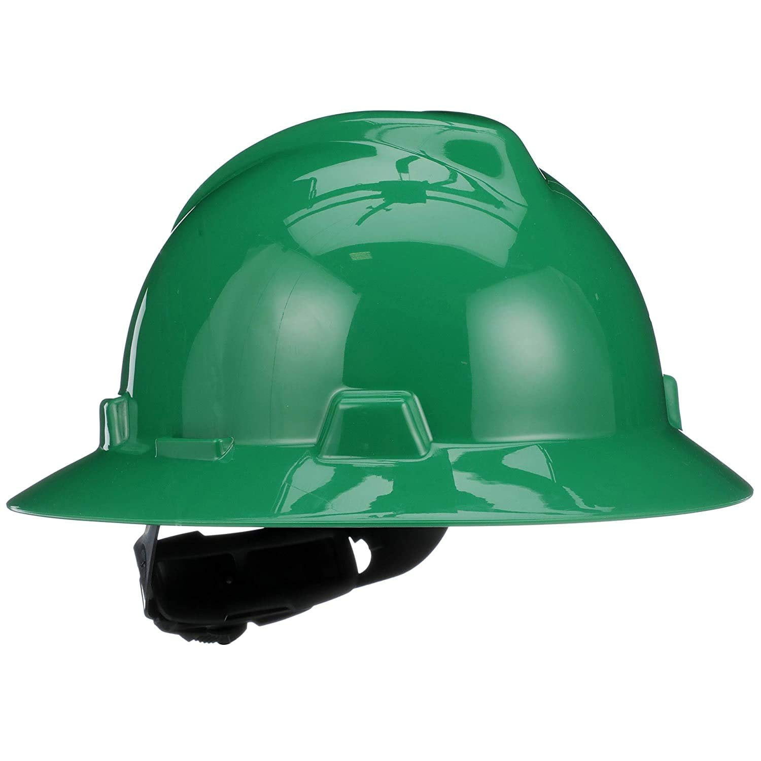 MSA 475370 V-Gard Full-Brim Hard Hat With Fas-Trac III Ratchet ...