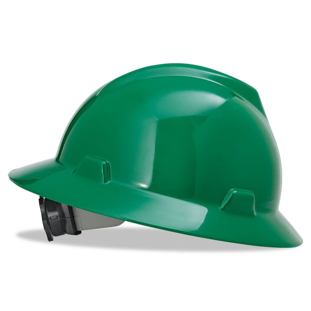 MSA 475370 V-Gard Slotted Full-Brim Hat with Fas-Trac III Suspension ...
