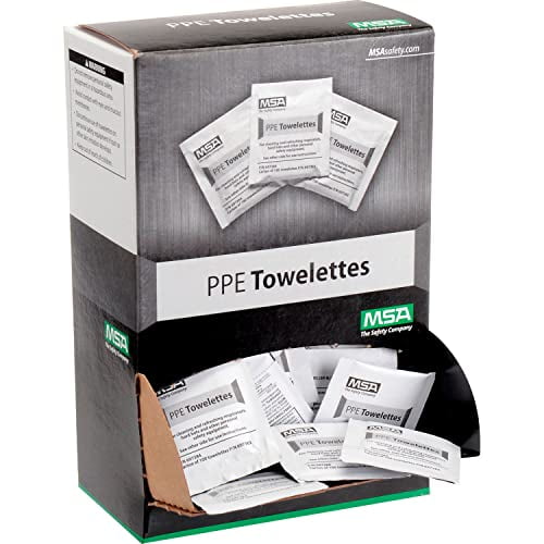 MSA 697383 Personal Safety Equipment Towelettes - Pack of 100 Wipes ...