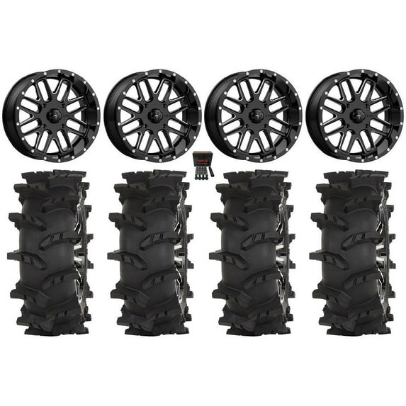 MSA Bandit 18" Wheels Milled 33" Outlaw Max Tires Polaris RZR XP 1000 ...